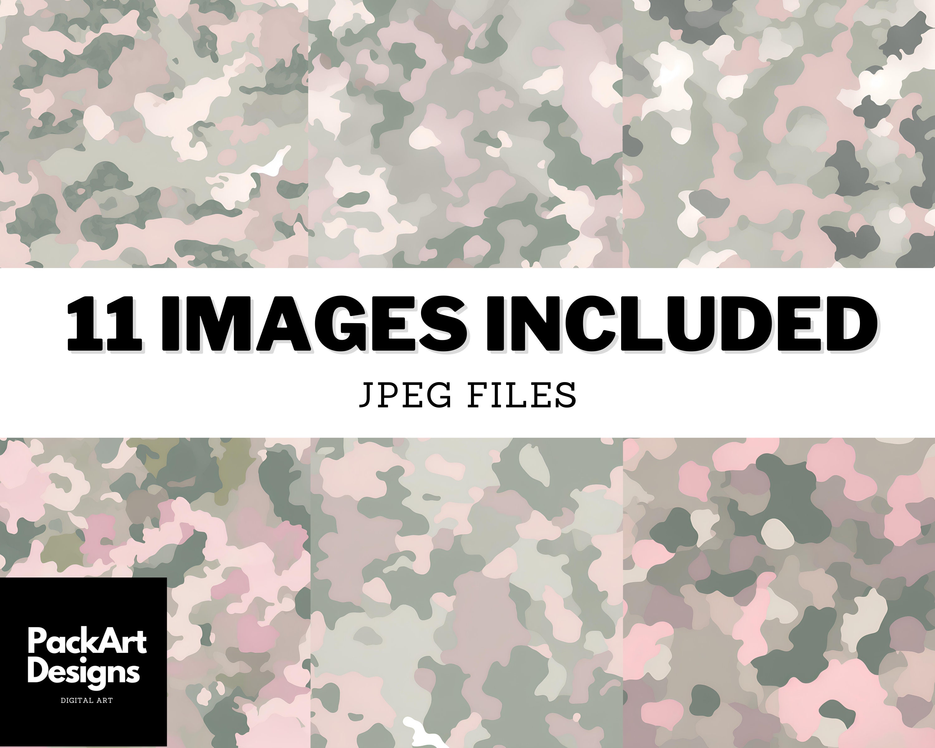 Pastel Camouflage Digital Paper – 11 Unique Camo Designs (digital ...