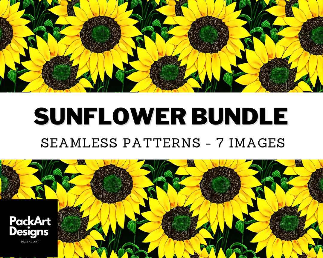 Watercolor Sunflower Digital Paper Pack, Watercolor Floral Flower ...