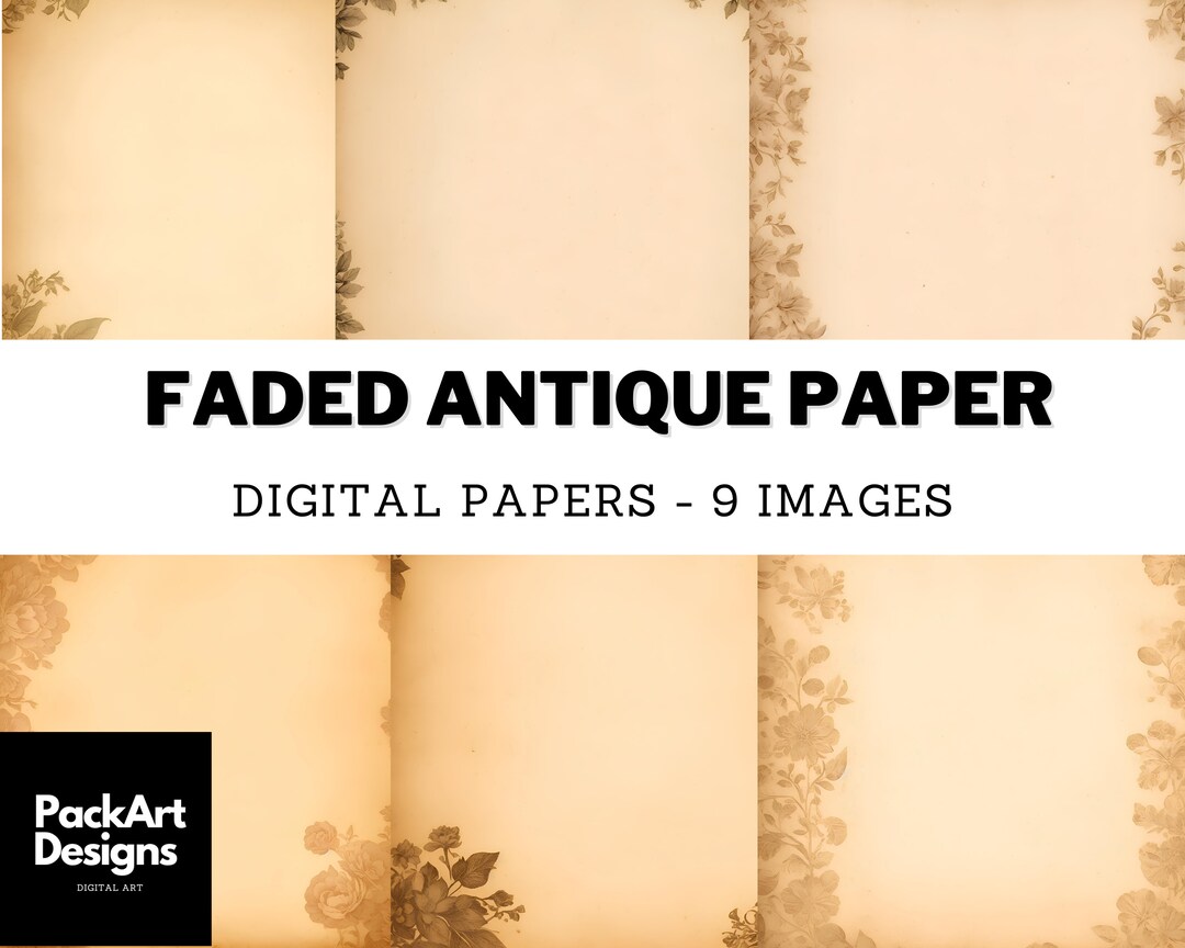 Faded Antique Old Paper - Vintage Stained Digital Paper, Faded Pages ...