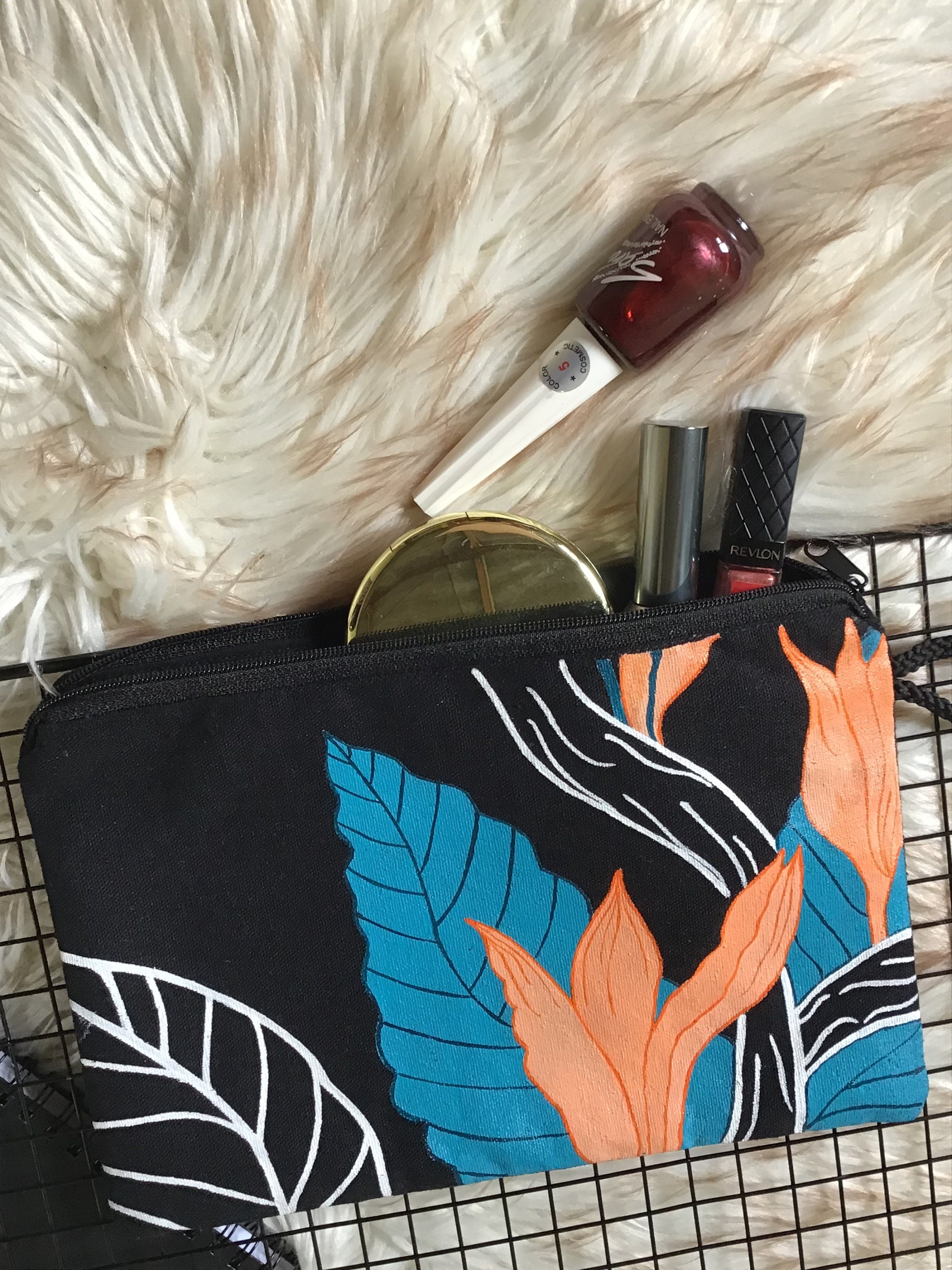 Wild Leaves Women's Pouch Trending Hand Painted Pouches - Etsy