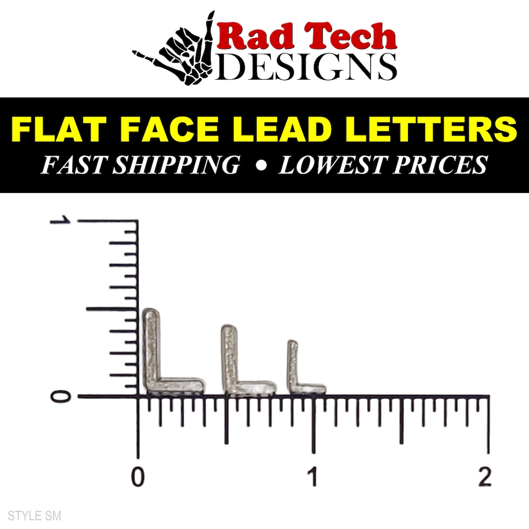 X-ray Marker Flat Face Lead Letters and Numbers 1/2", 3/8" & 1/4 ...