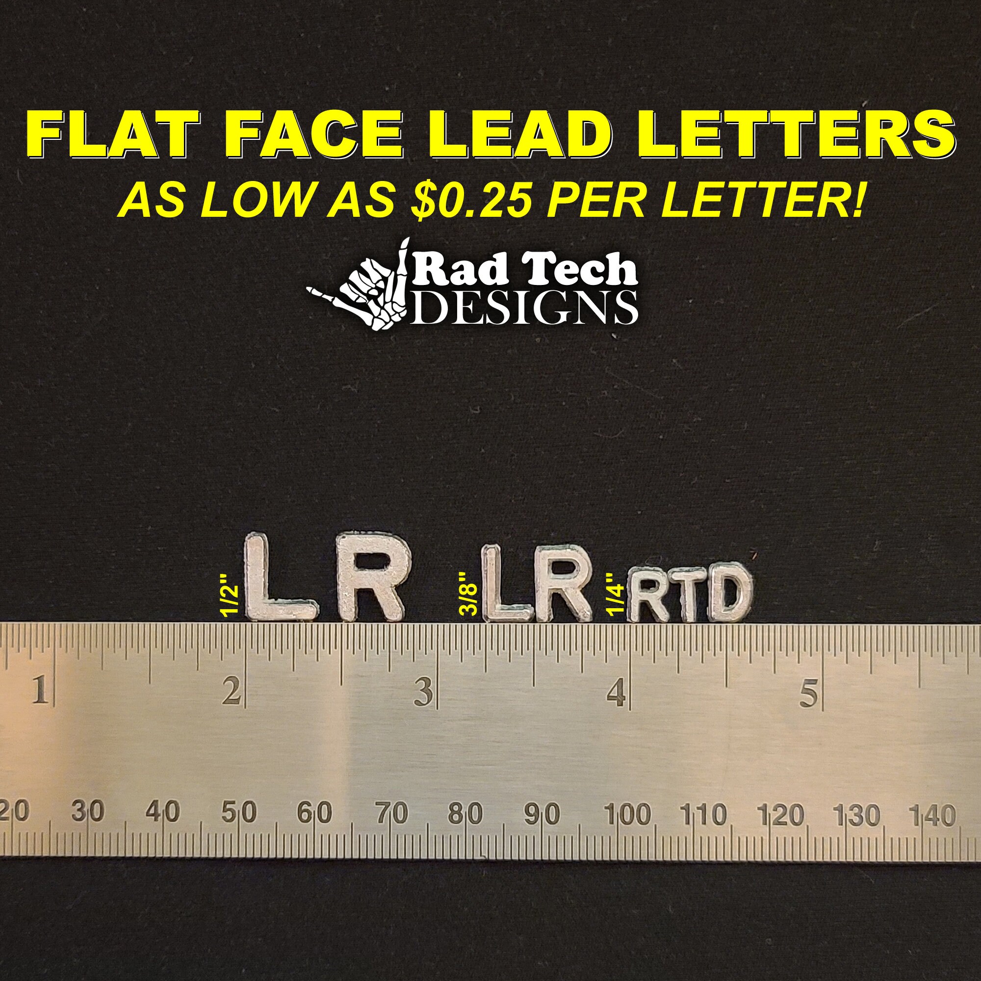X-ray Marker Flat Face Lead Letters and Numbers 1/2 - Etsy