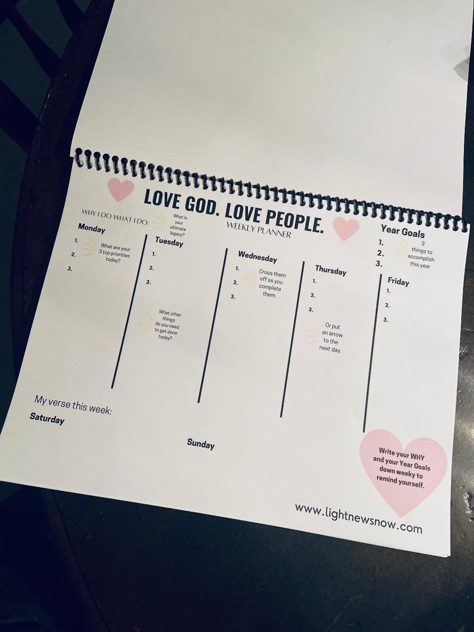 Weekly Planner Inspirational Christian Calendar Schedule Goals - Etsy