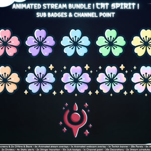 Paquete de transmisión completo animado "Cat Spirit" - Twitch - Lindo ...