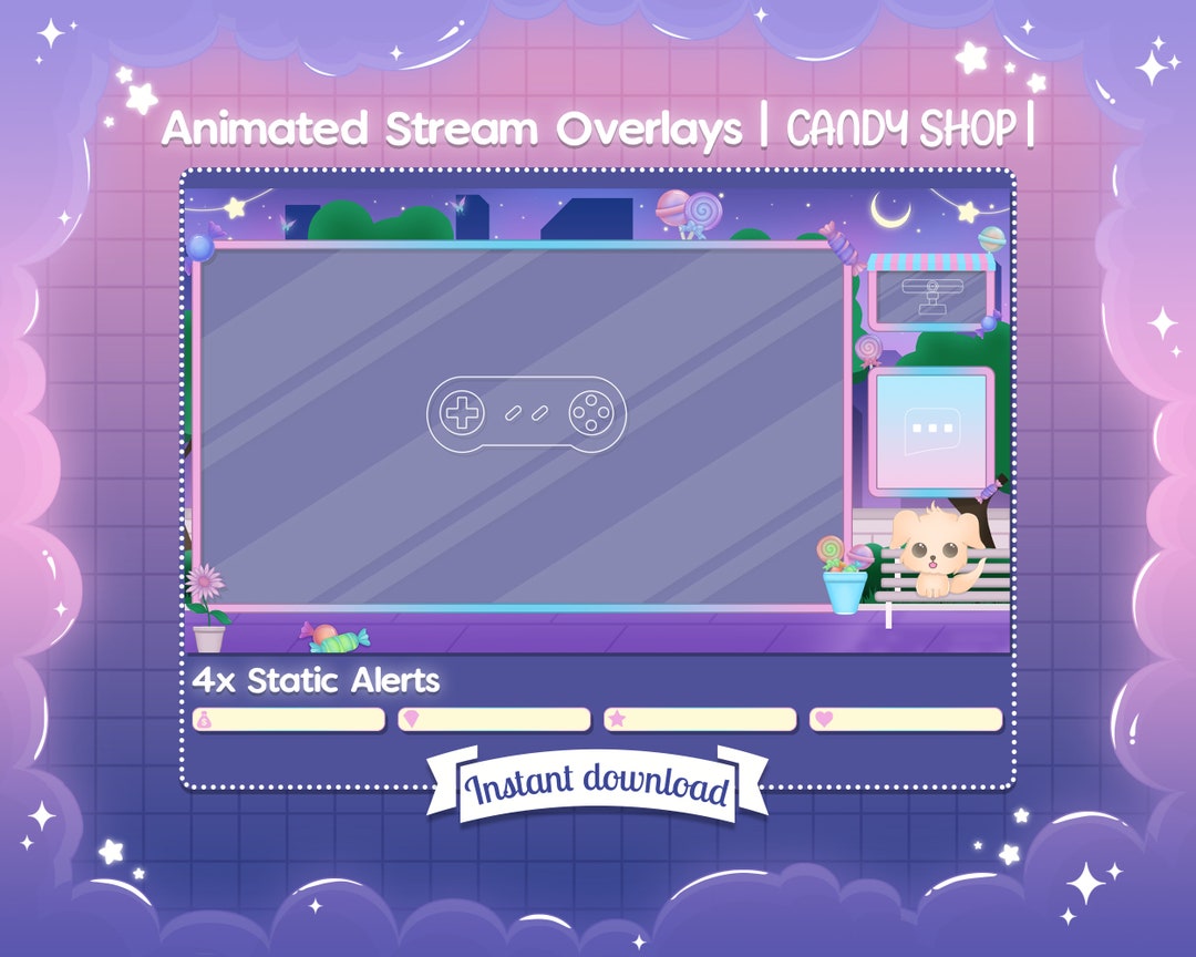 Animated Overlay "candy Shop" Ingame & Just Chatting - Twitch - Stream ...