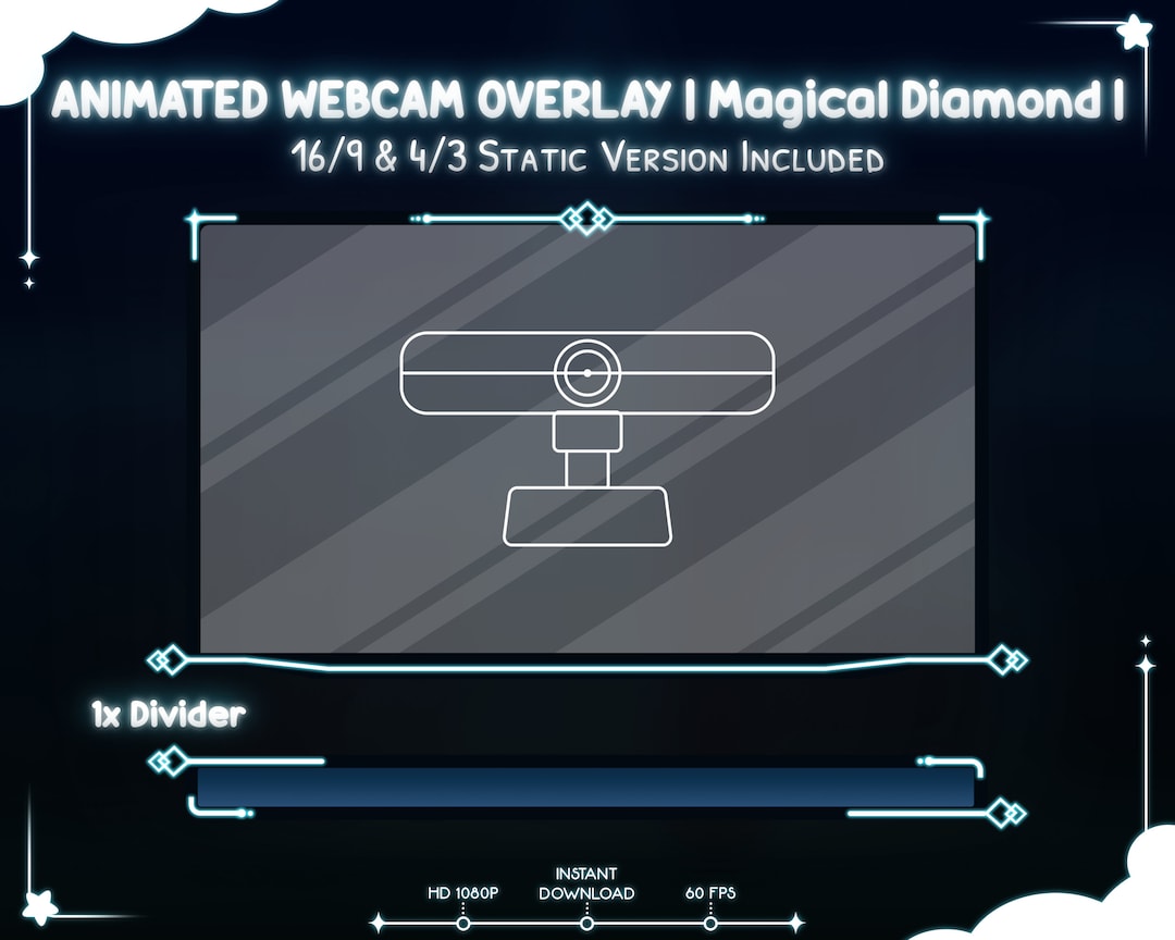 Animated "magical Diamond" Webcam Overlay 16/9 & 4/3 - Twitch - Border ...