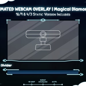 Animated "magical Diamond" Webcam Overlay 16/9 & 4/3 - Twitch - Border ...