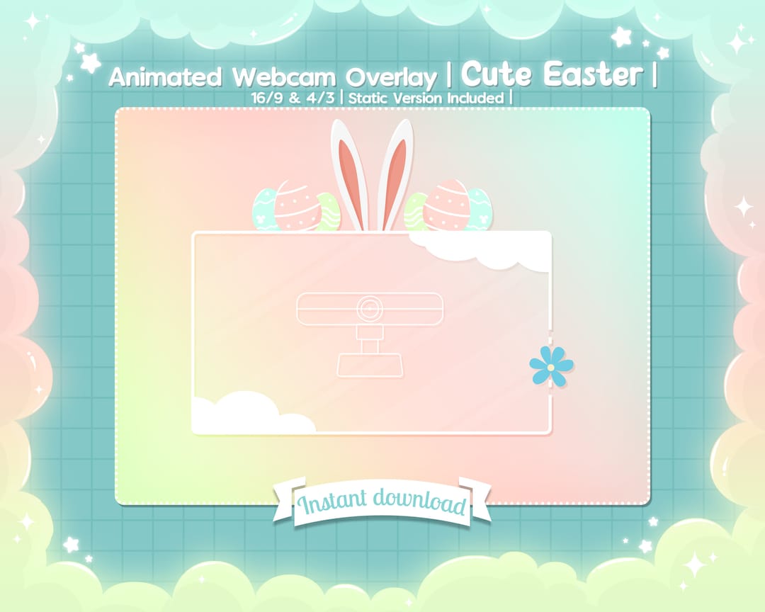 Animated Webcam Overlay "cute Easter" - Twitch - Stream - Youtube ...