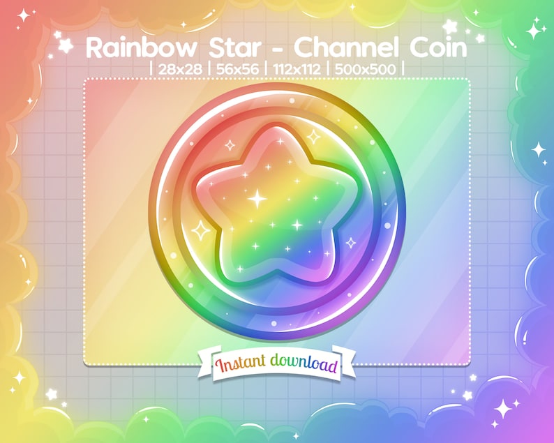 Channel Point rainbow Star Coin Emote Stream - Etsy