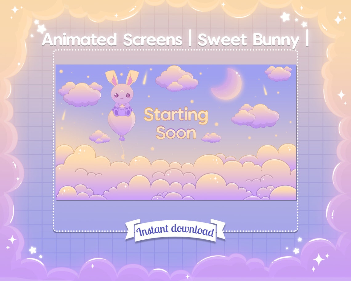 Animated Screens sweet Bunny Twitch Youtube - Etsy