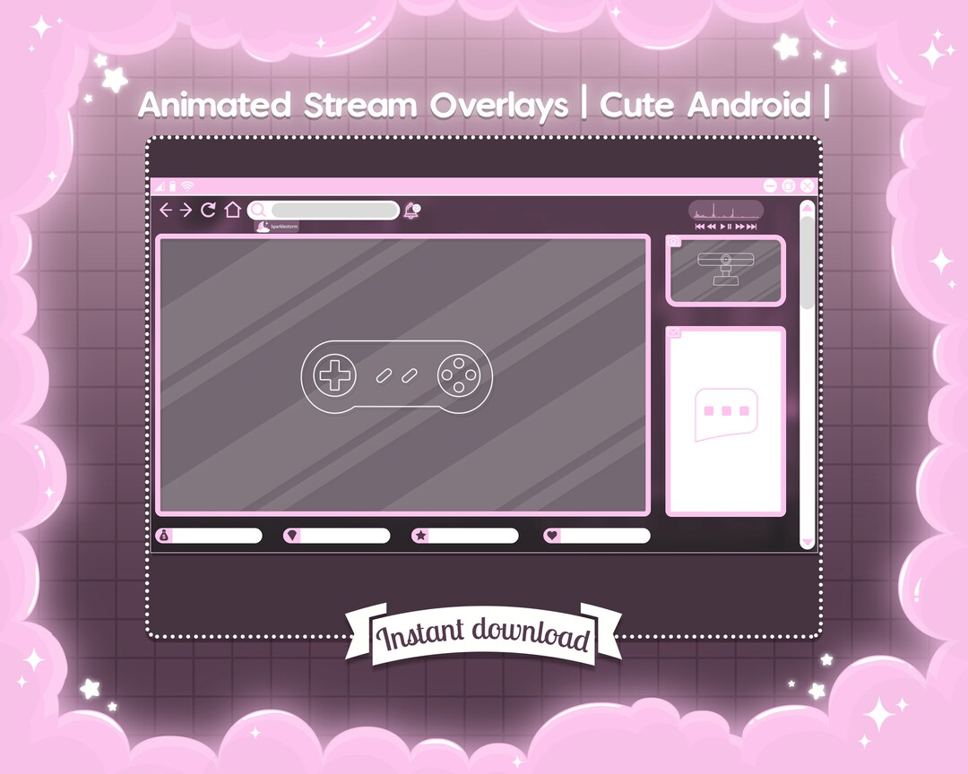 Animated Overlay "cute Android" - Twitch - Youtube - Streamer - Stream ...