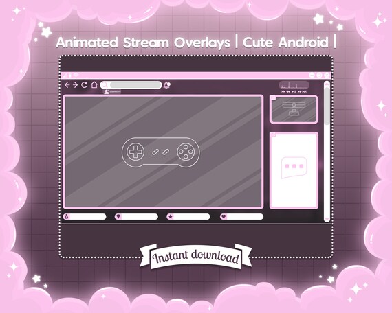 Animated Overlay cute Android Twitch Youtube | Etsy
