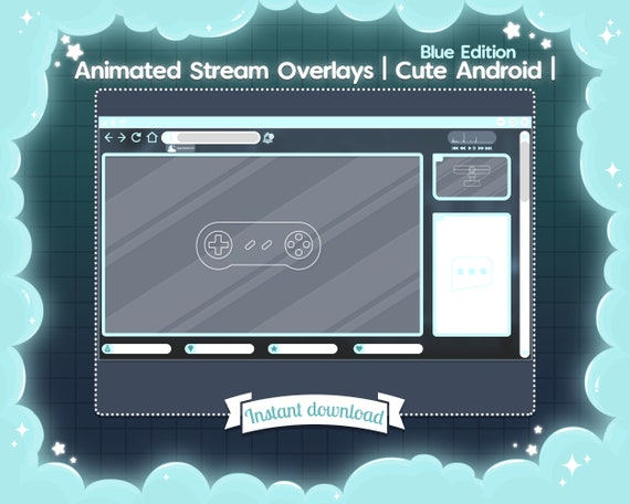 Animated Overlay cute Android Blue Edition - Etsy