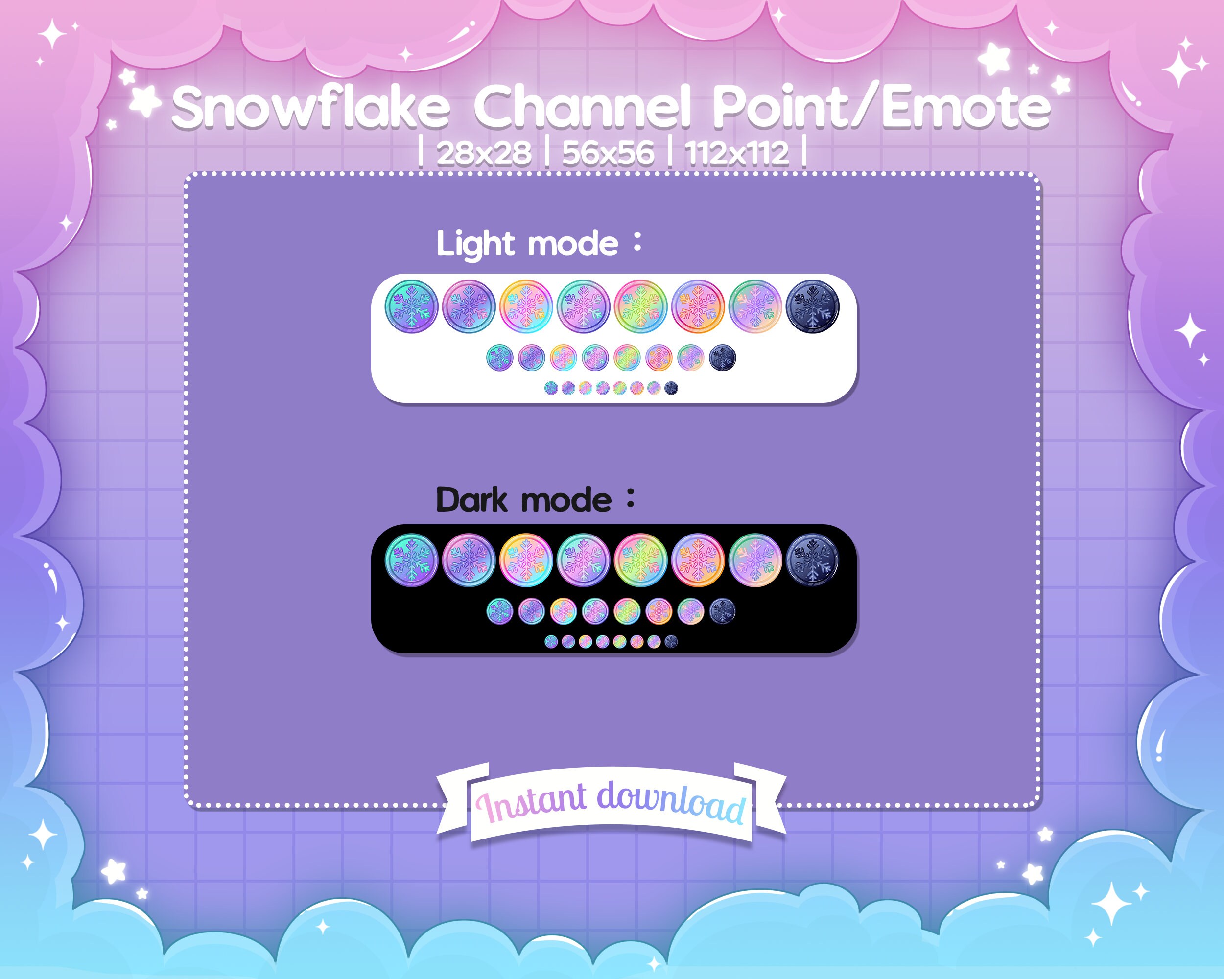 Coin / Emote snowflake Channel Point Twitch - Etsy
