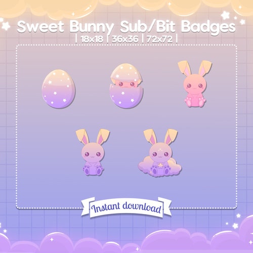Cute White Bunny Emotes twitch/discord Kawaii Rabbit - Etsy