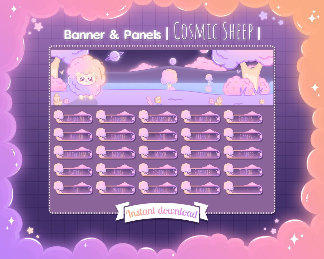 Twitch "cosmic Sheep" Banner and Panels - Stream - Thumbnail - Ram ...