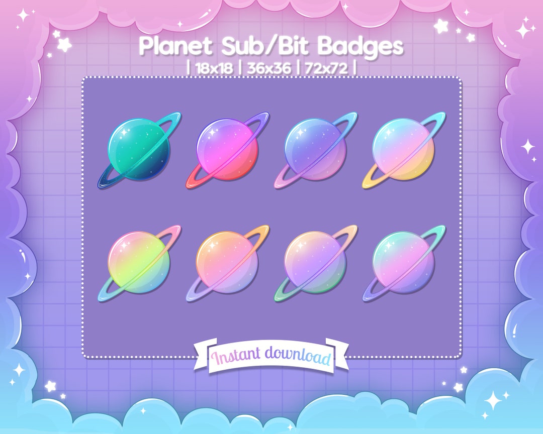 Sub/bit Badges "planet" Twitch - Discord - Streamer - Space - Cosmos ...