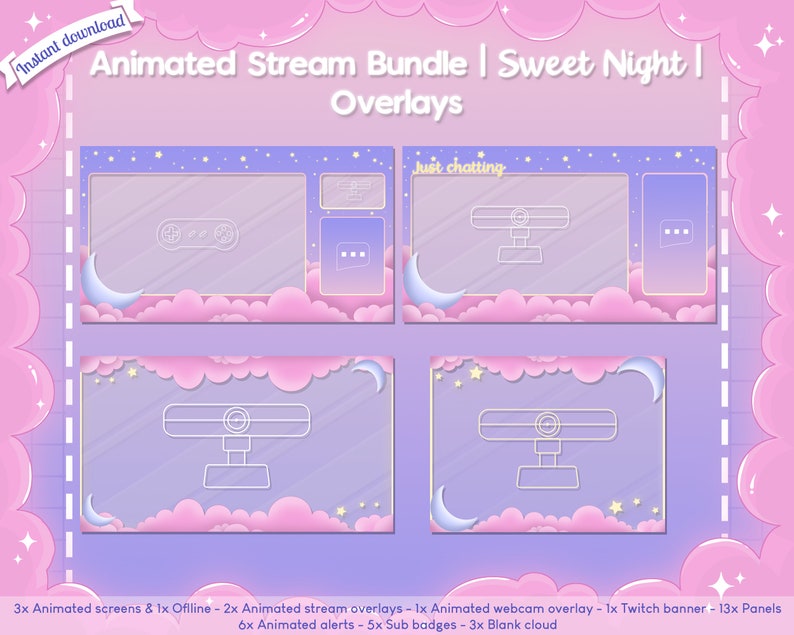 Animated sweet Night Complete Stream Bundle - Etsy