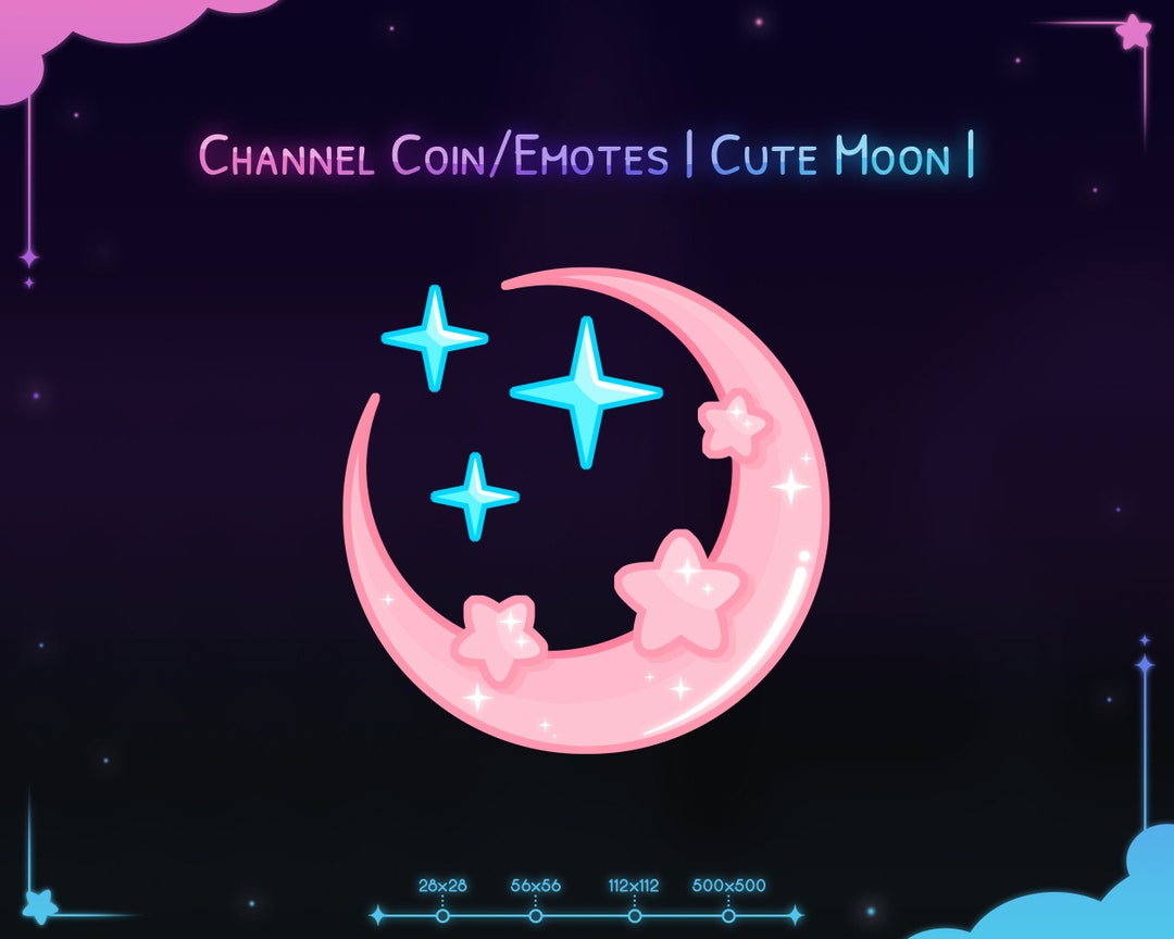 Stream Coin "cute Moon" Channel Point - Twitch - Emote - Currency ...
