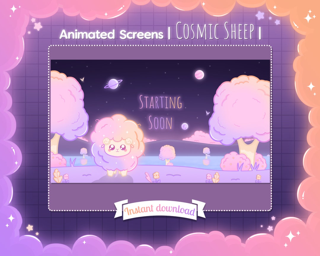 Animated Scene "cosmic Sheep" - Stream Overlay - Twitch - Youtube ...