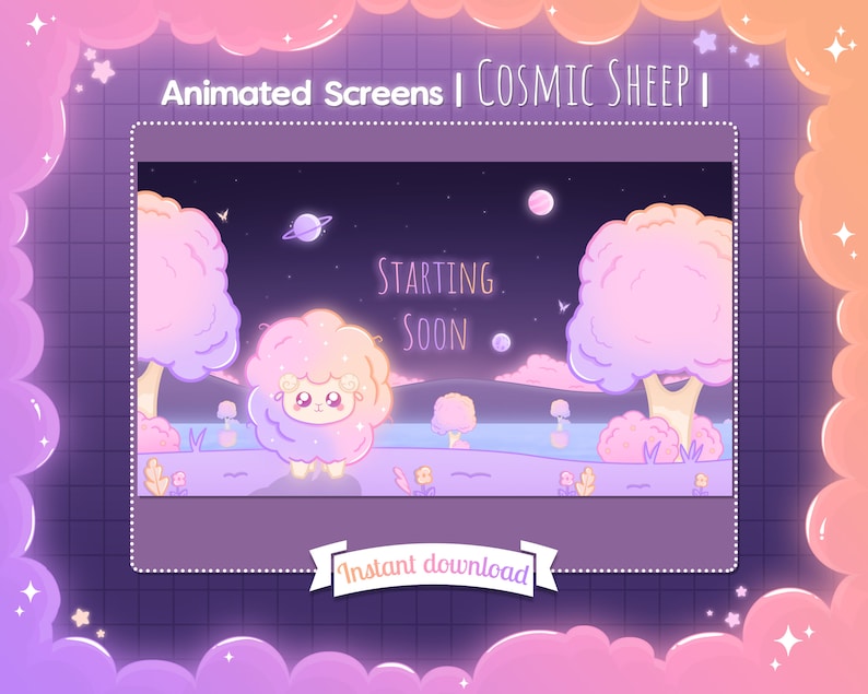 Animated Scene "cosmic Sheep" - Stream Overlay - Twitch - Youtube ...