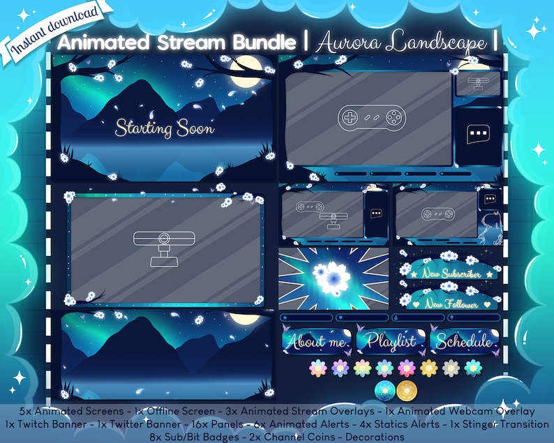 Animated aurora Complete Stream Bundle Twitch - Etsy