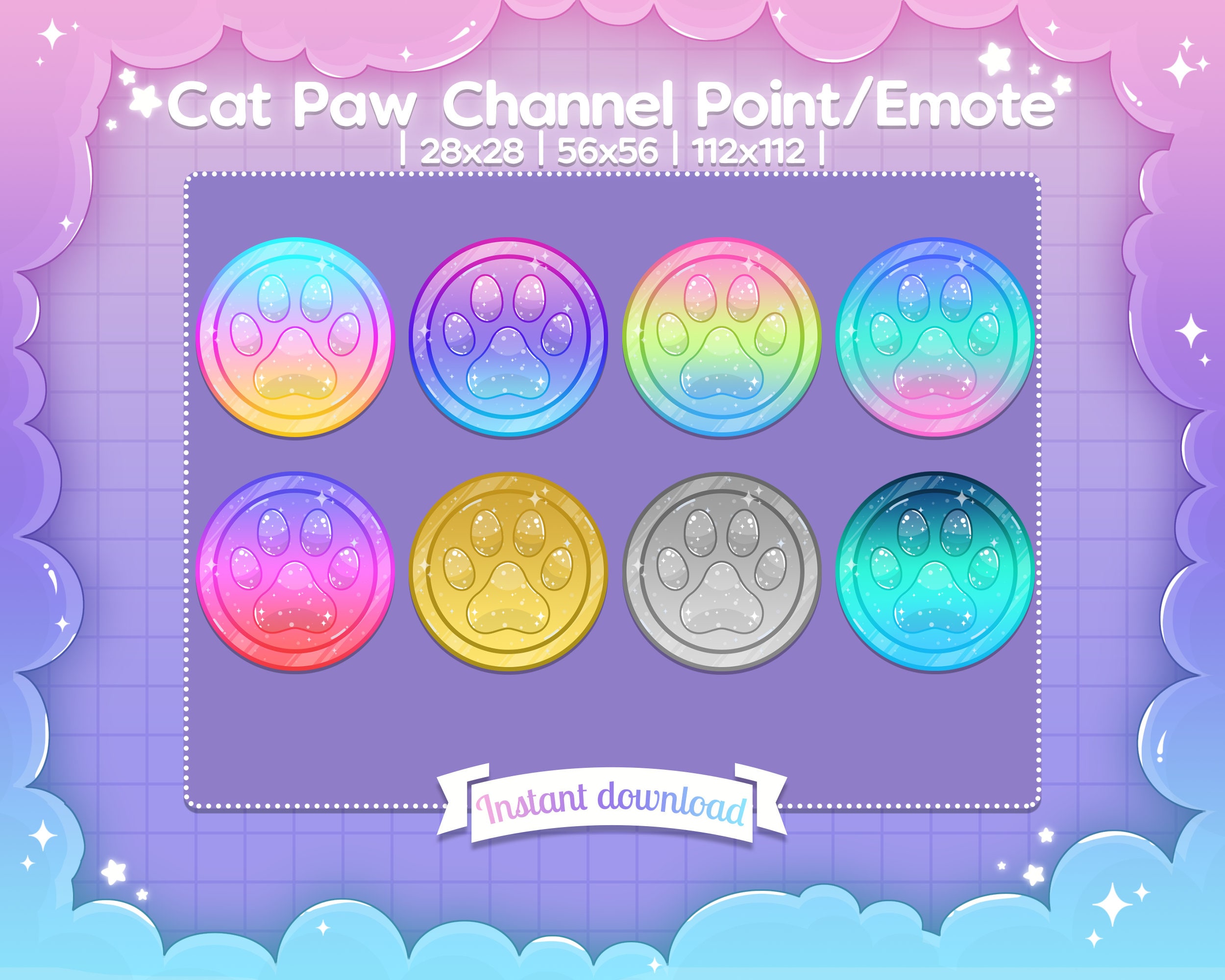 Coin / Emote cat Paw Channel Point Twitch - Etsy