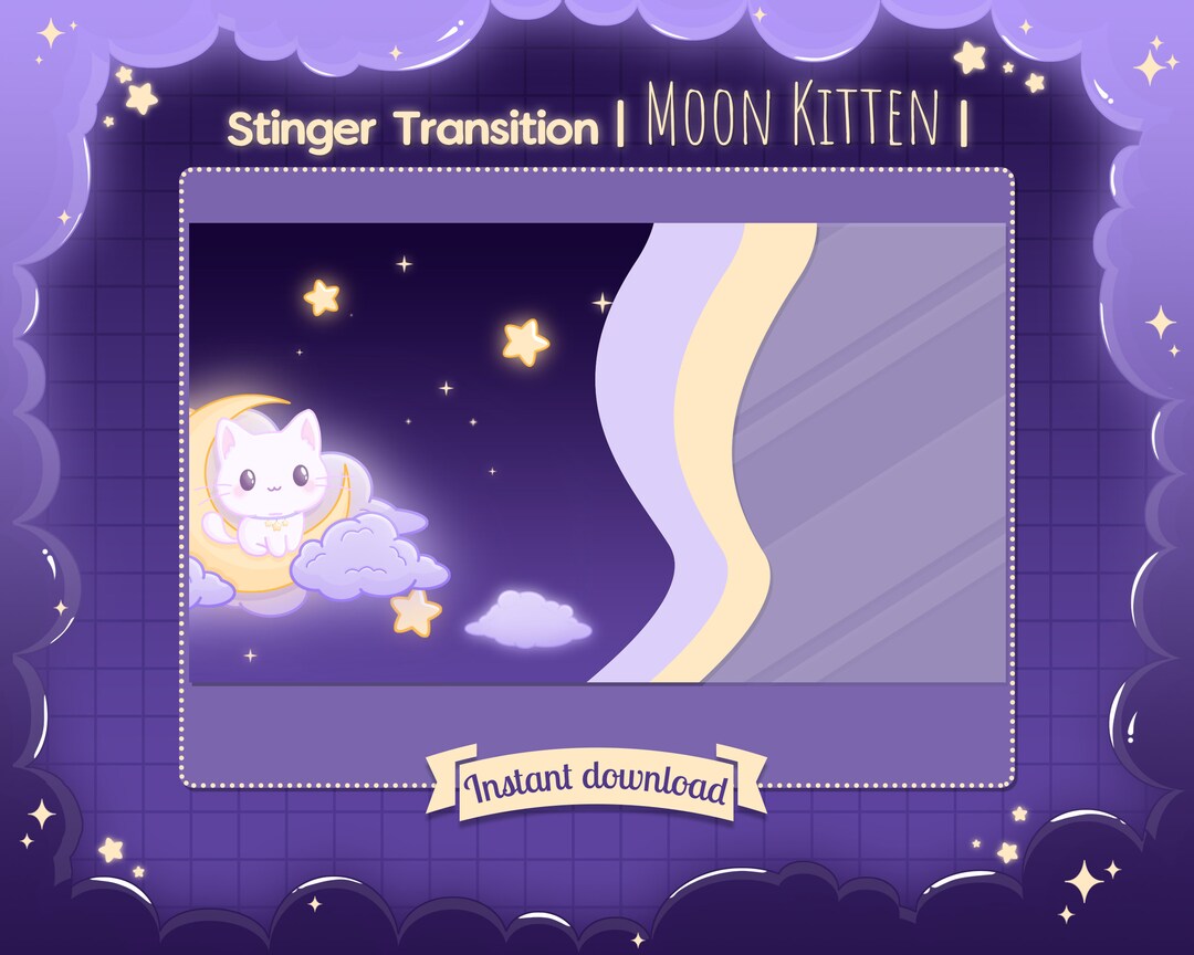 Stinger Transition "moon Kitten" - Stream - Twitch - Youtube - Overlay ...