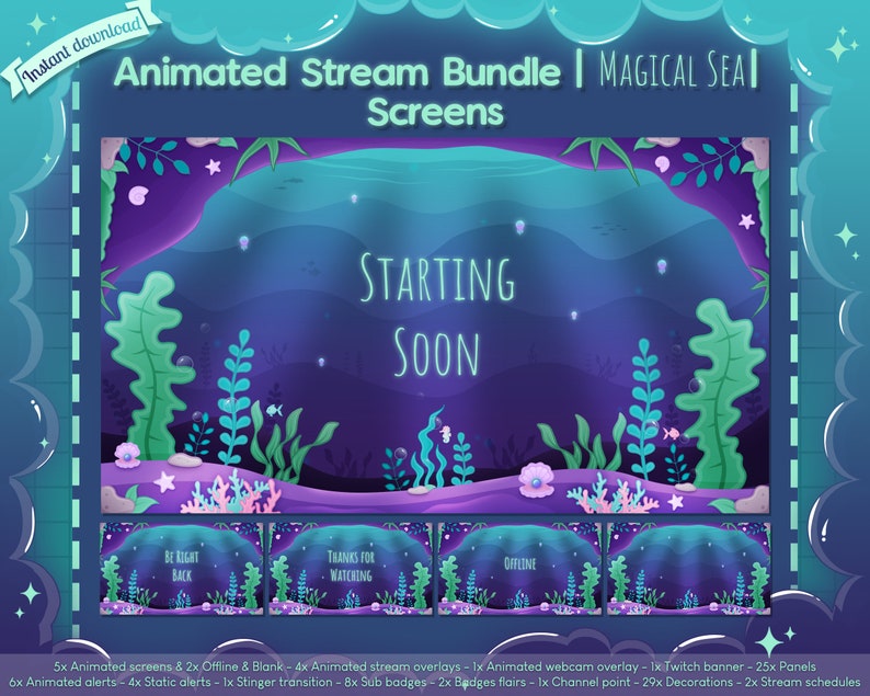 Animated "magical Sea" Complete Stream Bundle - Twitch - Youtube ...