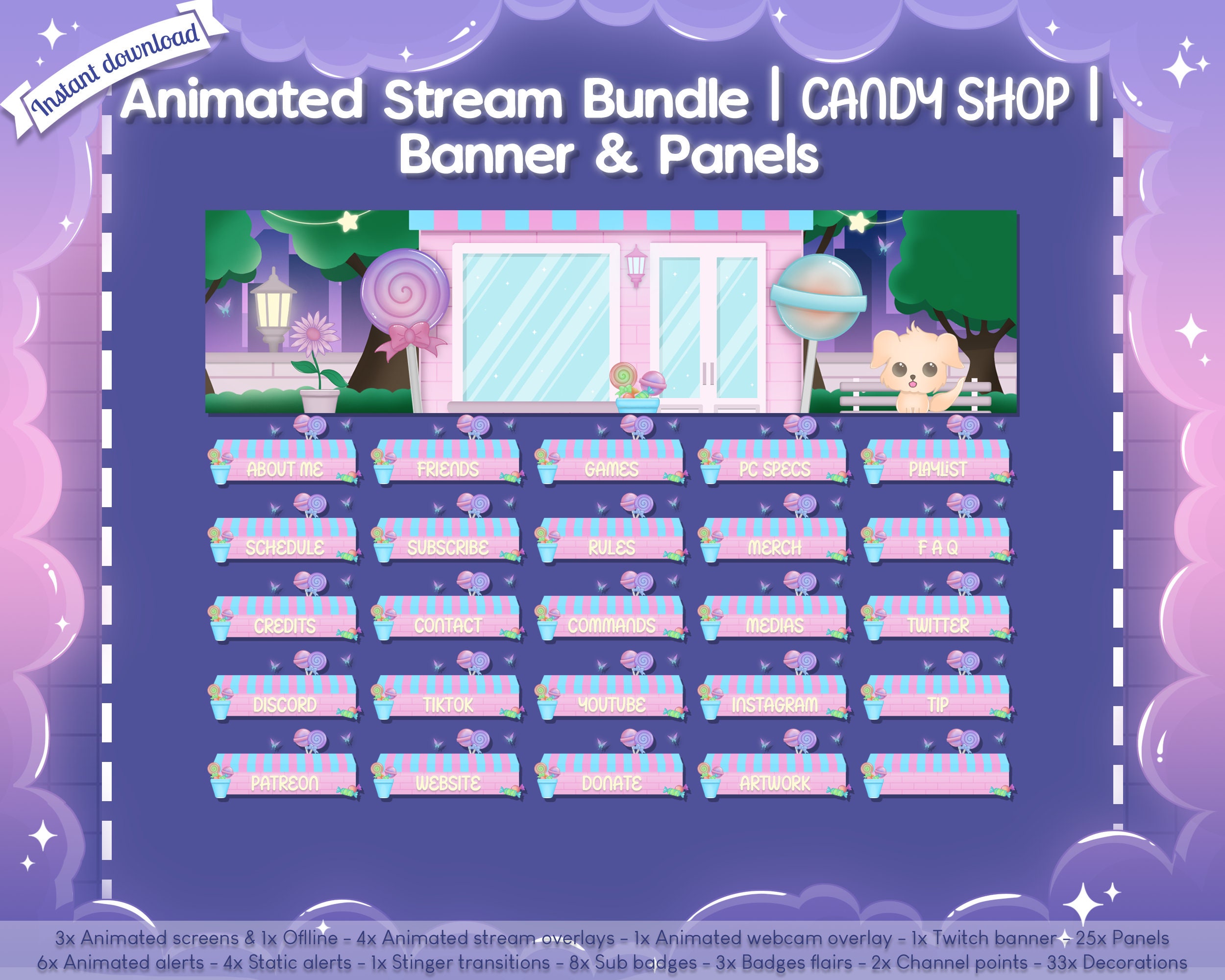 Animated candy Shop Complete Stream Bundle - Etsy