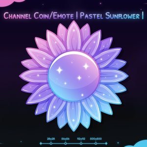 Channel Point pastel Sunflower Twitch Stream Coin Bit Emote Kawaii Cute ...