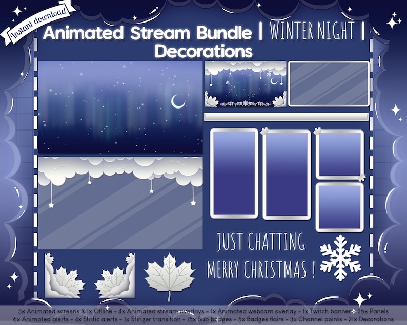 Animated winter Night Complete Stream Bundle - Etsy