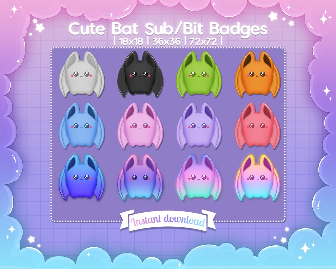 Sub/bit Badges "cute Bat" Halloween - Stream - Twitch - Spooky - Horror ...
