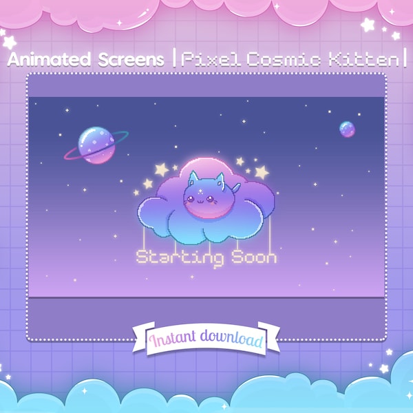 Pixel Space Twitch Overlay - Etsy