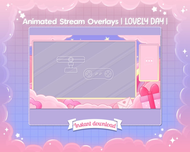 Animated Overlay "lovely Day" Ingame & Just Chatting - Twitch - Stream ...