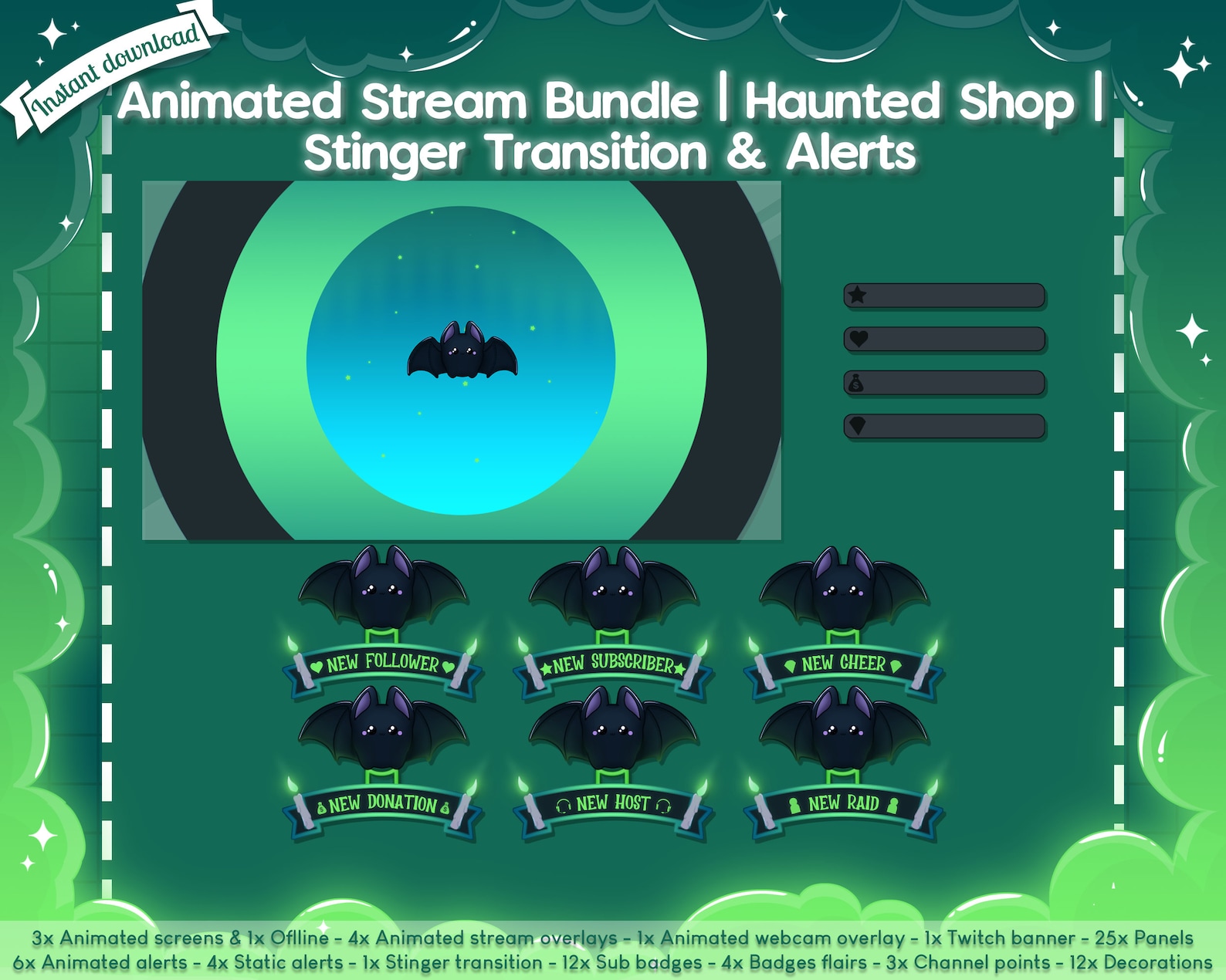 Animated "haunted Shop" Complete Stream Bundle - Overlay - Halloween ...