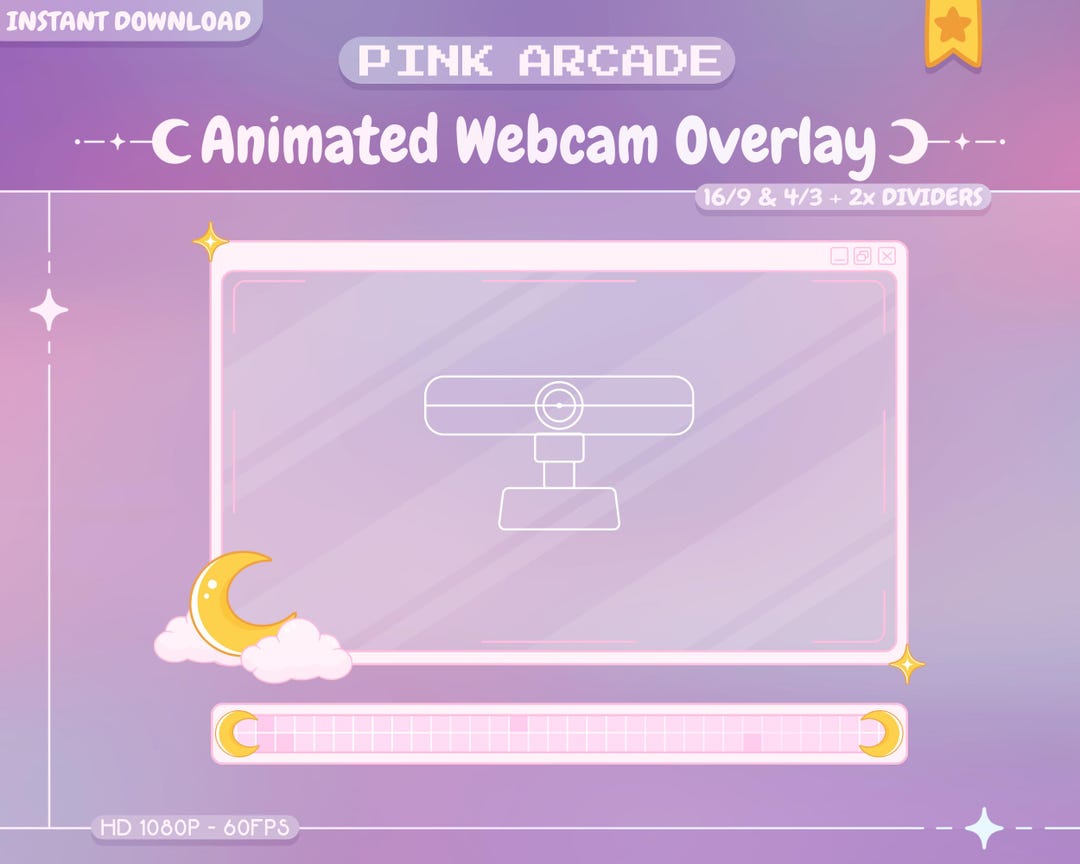 Animated Webcam Overlay Pack "pink Arcade" - Twitch - Youtube - Stream ...