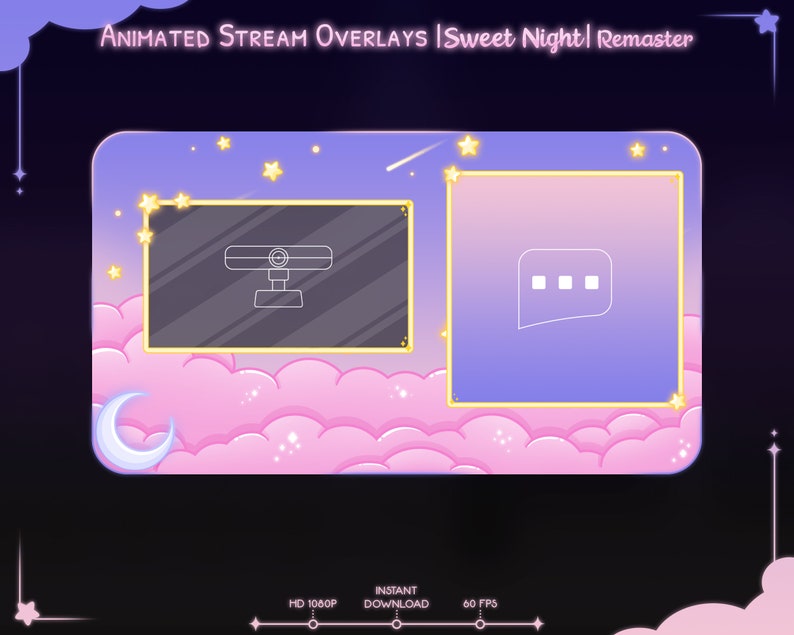 Animated "sweet Night" Overlay Pack Remastered - Ingame & Just Chatting ...