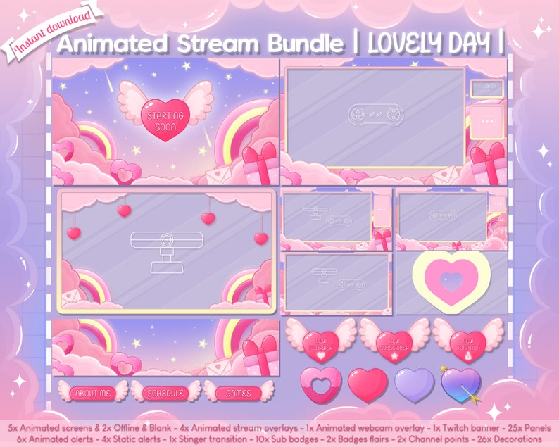 Animated lovely Day Complete Stream Bundle - Etsy