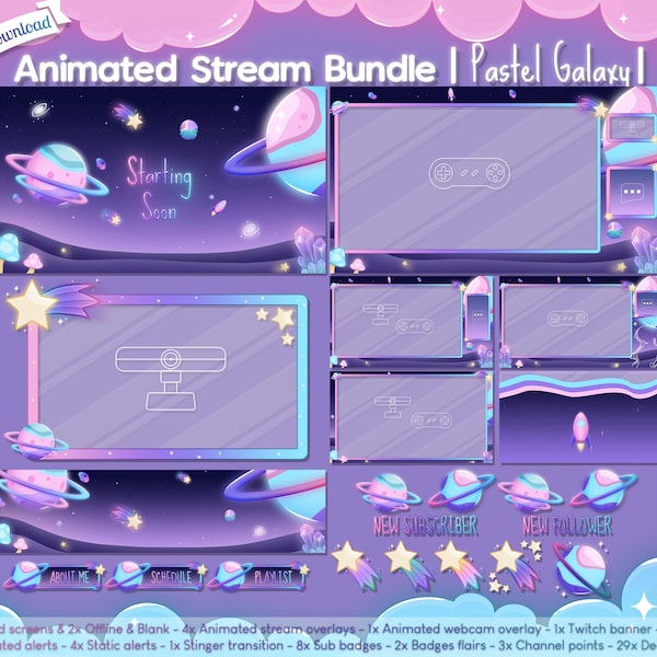 Twitch Overlay Space Theme - Etsy