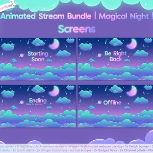 Animated "magical Night" Complete Stream Bundle - Twitch - Overlay ...