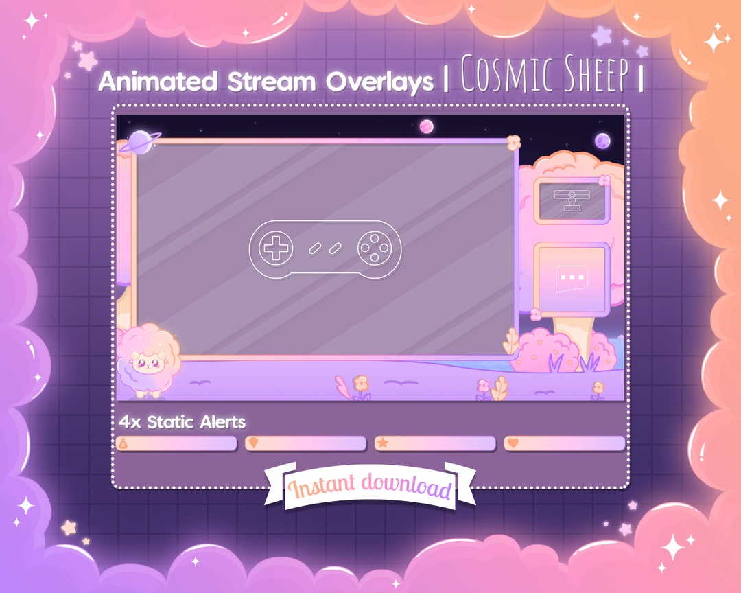 Animated Overlay "cosmic Sheep" Ingame & Just Chatting - Twitch ...