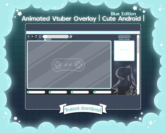 Animated Overlay cute Android Blue Edition for - Etsy
