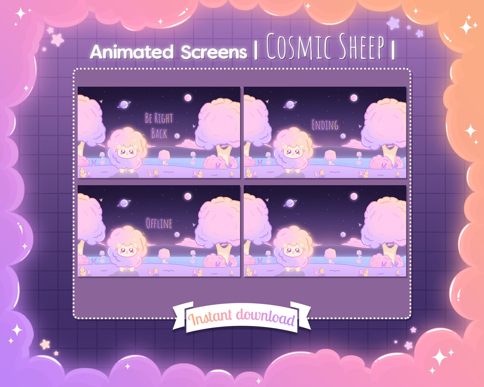 Animated Scene "cosmic Sheep" - Stream Overlay - Twitch - Youtube ...