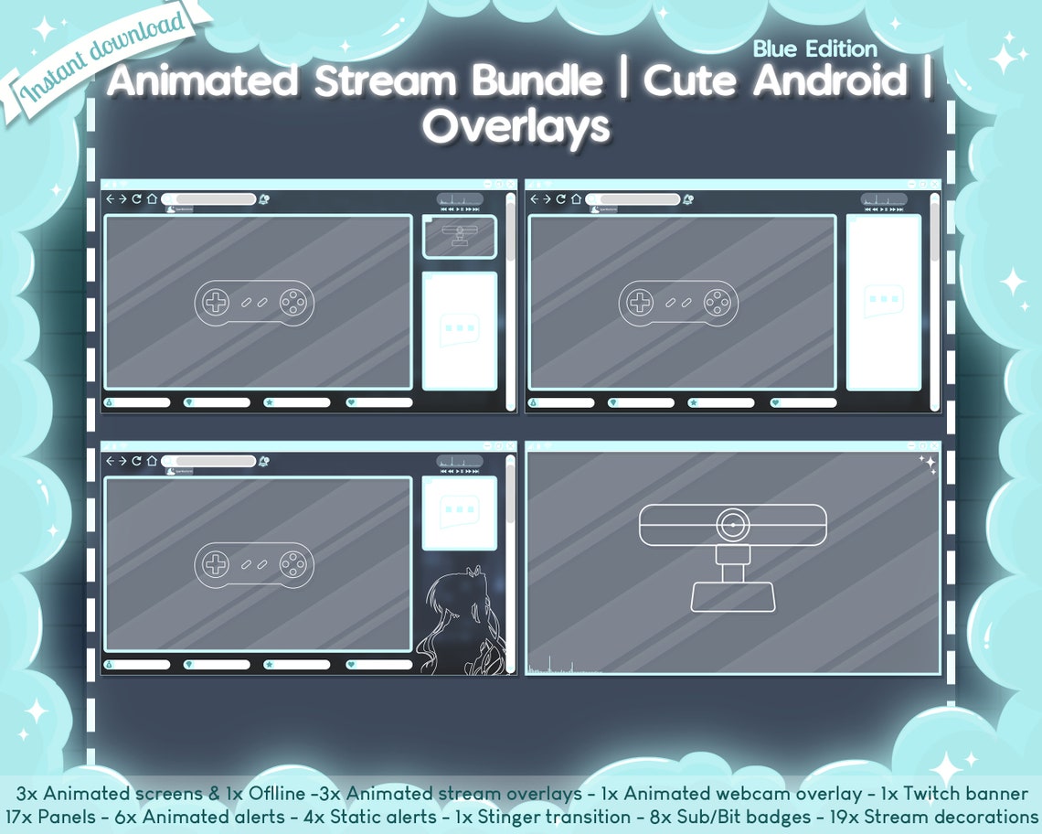 Animated cute Android Blue Edition Complete - Etsy