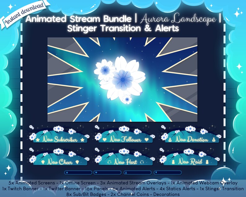Animated aurora Complete Stream Bundle Twitch - Etsy