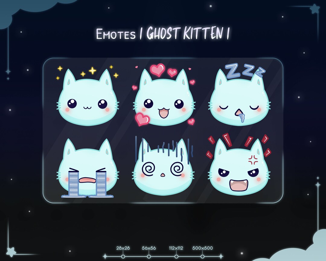 Emotes "ghost Kitten" - Halloween - Stream - Twitch - Kawaii - Cute ...