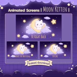 Animated Scene "moon Kitten" - Stream Overlay - Twitch - Youtube - Cat ...