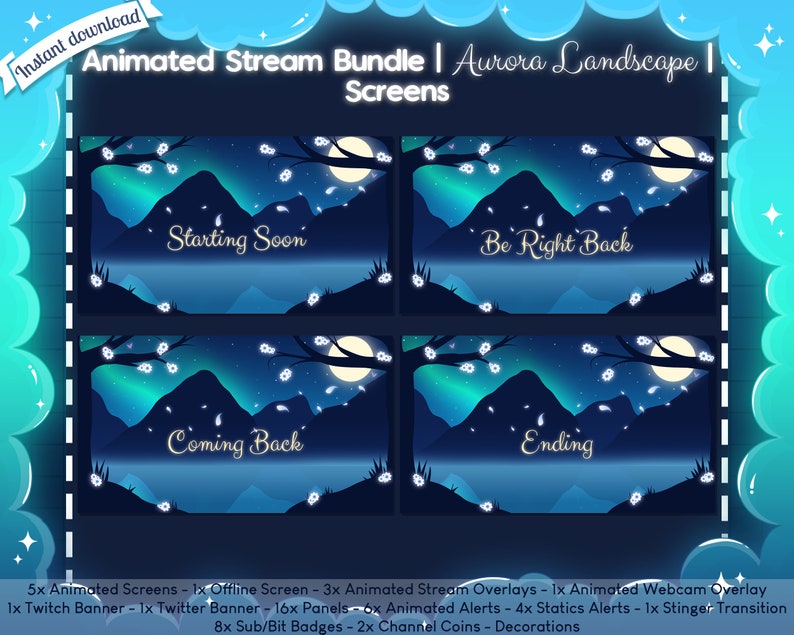 Animated aurora Complete Stream Bundle Twitch - Etsy