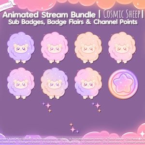 Animated "cosmic Sheep" Complete Stream Bundle - Twitch - Youtube ...